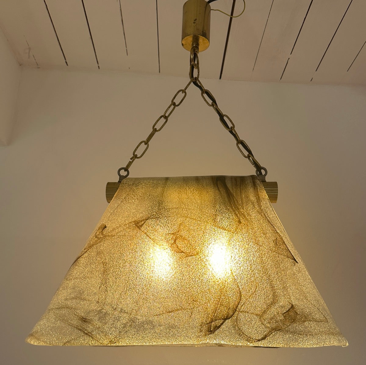 1960s Carlo Nason for Mazzega Brass and Murano Glass Hanging Light ...