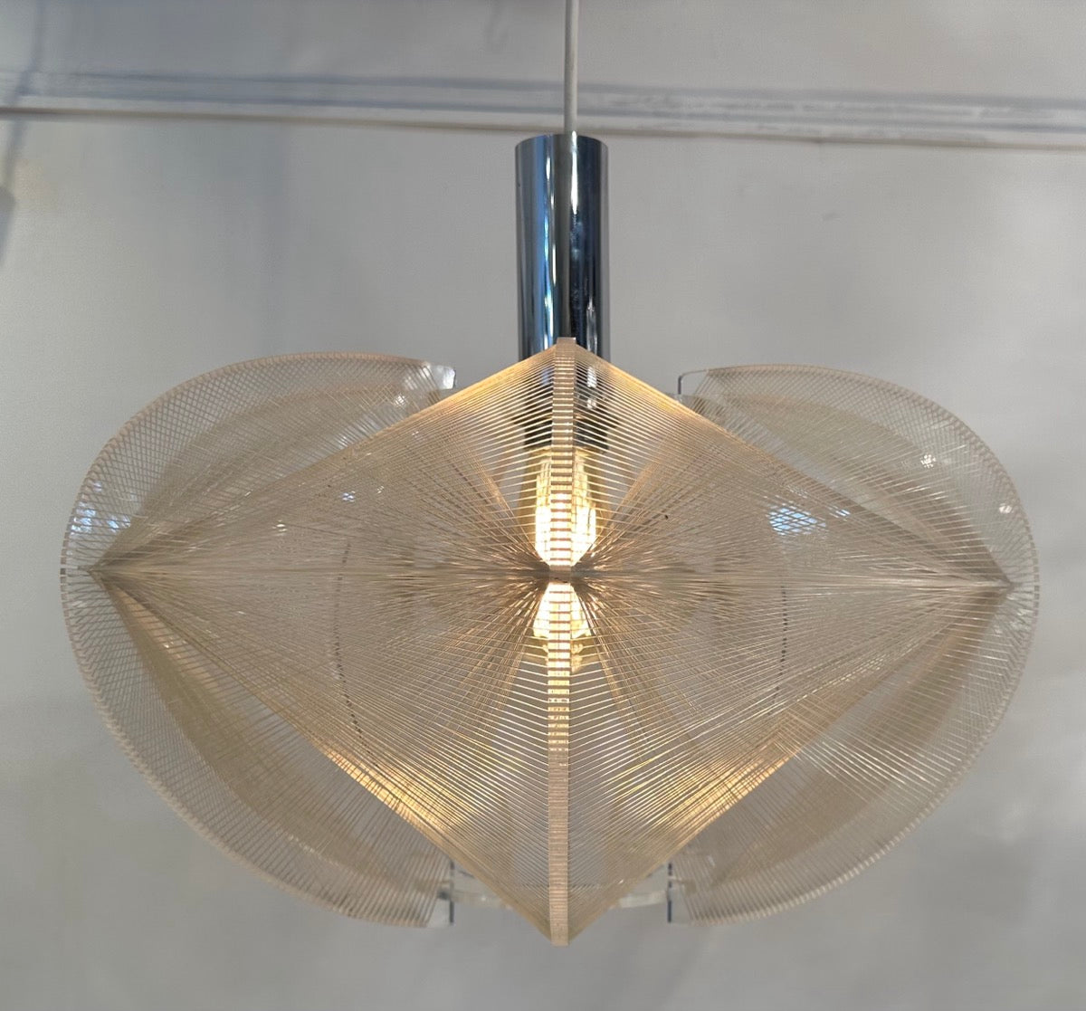 1970s Sompex Nylon Thread and Perspex Pendant Lamp – retro living uk
