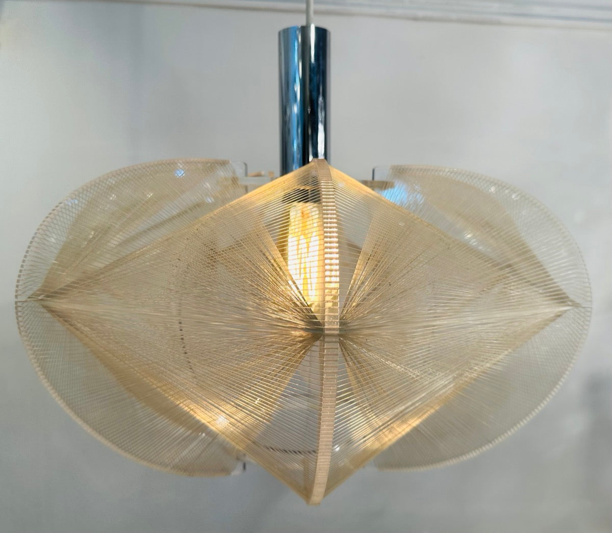 1970s Sompex Nylon Thread and Perspex Pendant Lamp – retro living uk
