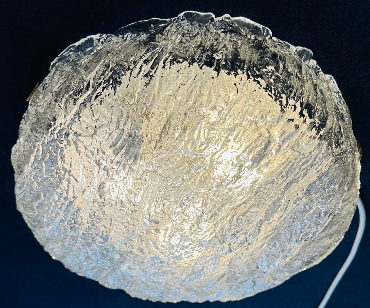 1970s Kaiser Textured Glass Circular Flush Mount – retro living uk
