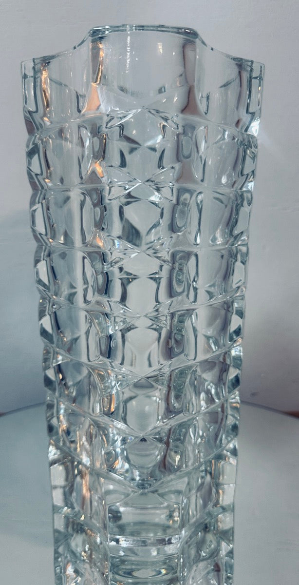 1970s French Faceted Luminarc Glass Vase – retro living uk