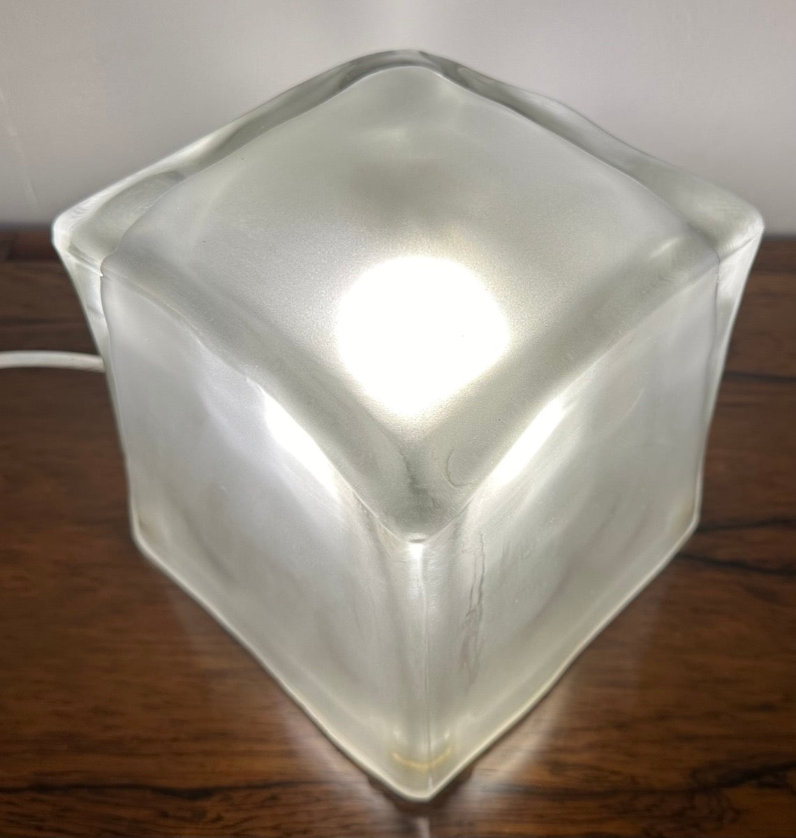 1990s IKEA Frosted Ice Glass Cube Table Lamp – retro living uk