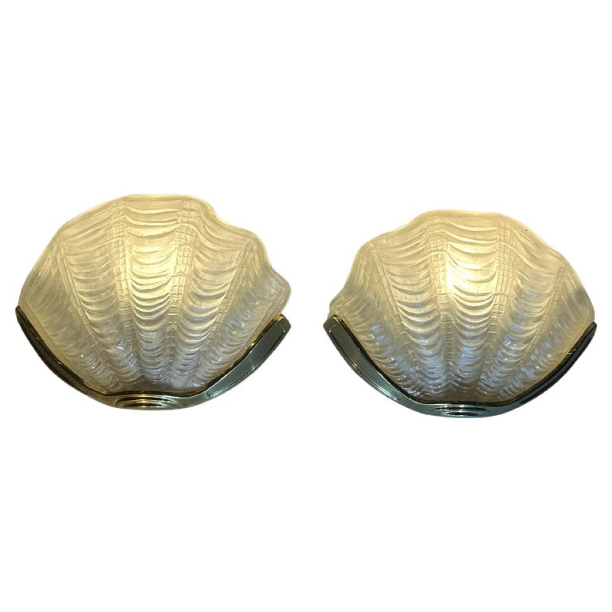 Pair of Art Deco Cinema Clam Shell Wall Lights – retro living uk