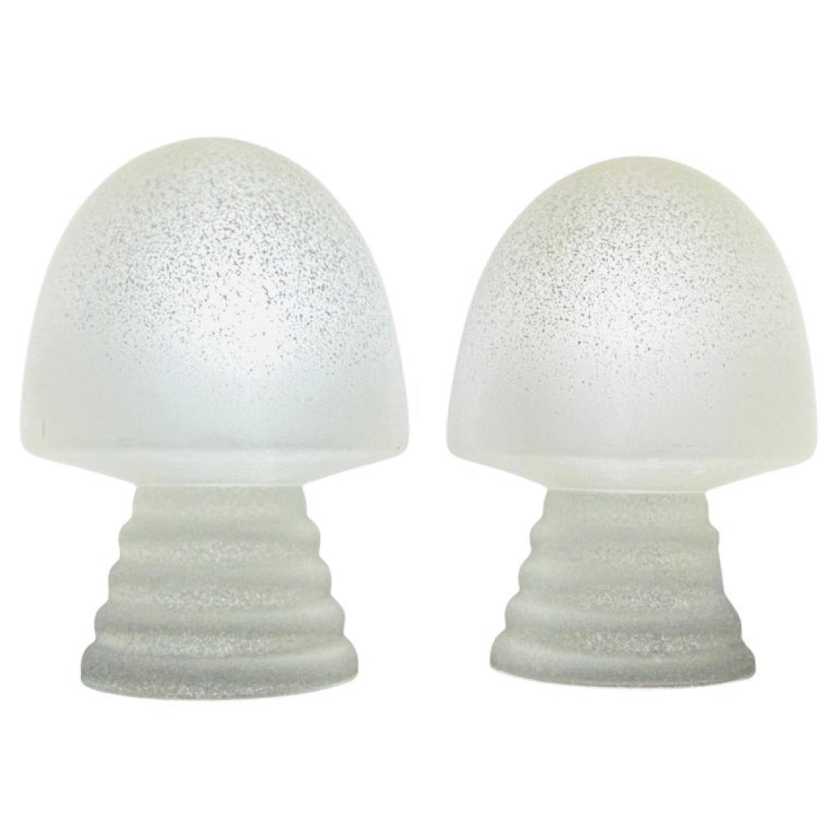 Pair of 1980s HB Glass Holland Mushroom Speckled Lamps – retro living uk