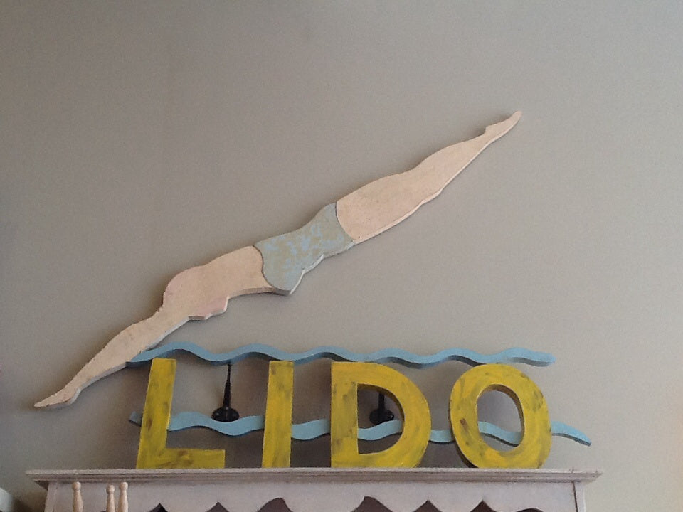 Vintage 1930's 'LIDO' Sign – retro living uk