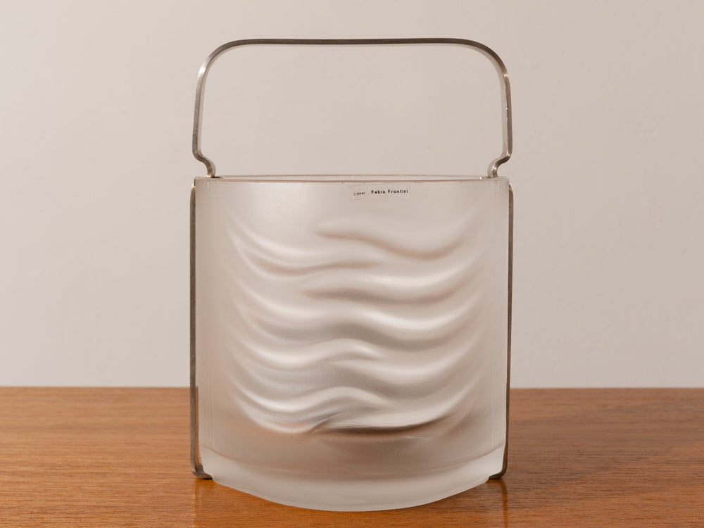 1970s Azteca Frosted Glass Ice Bucket by Fabio Frontini – retro living uk