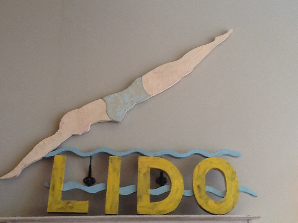 Vintage 1930's 'LIDO' Sign – retro living uk