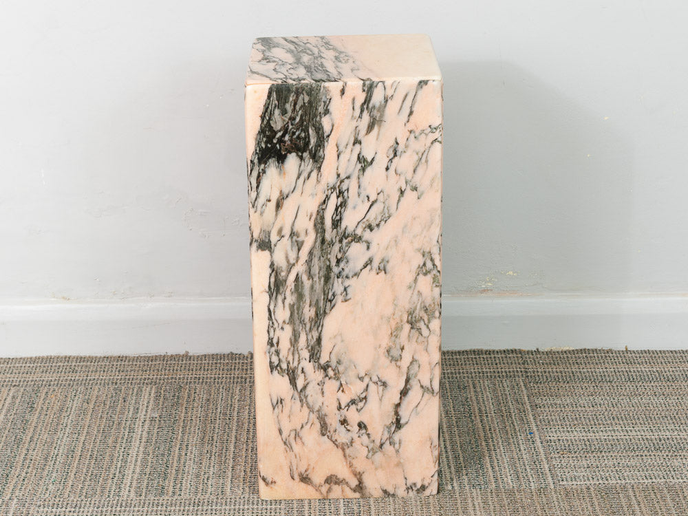 Vintage Pink Marble Rectangular Plinth – retro living uk
