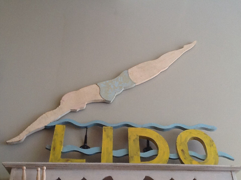 Vintage 1930's 'LIDO' Sign – retro living uk